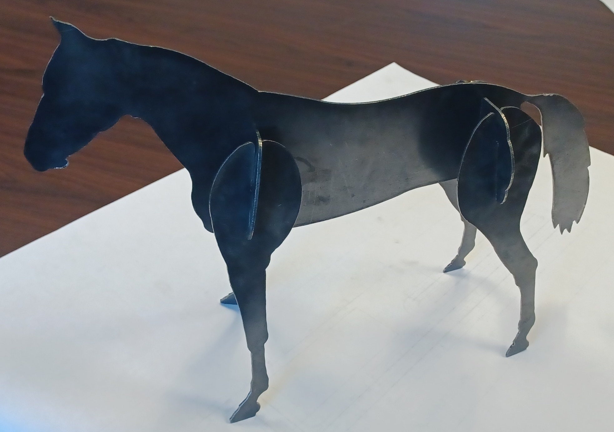 3D Horse, DXF, PDF, JPEG Design for 11GA (1/8") Sheet Metal, Approx. 2 ...