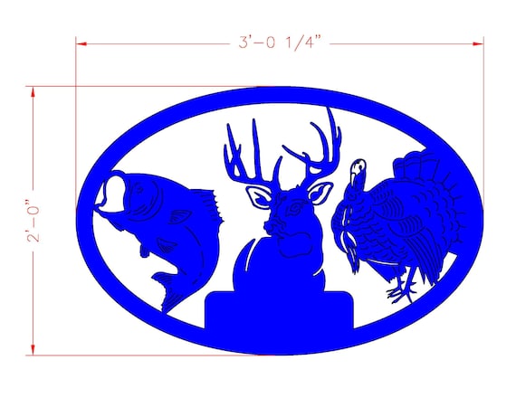 Bass / Deer / Turkey Wall Sign Oval 24 X 36.25 | Etsy