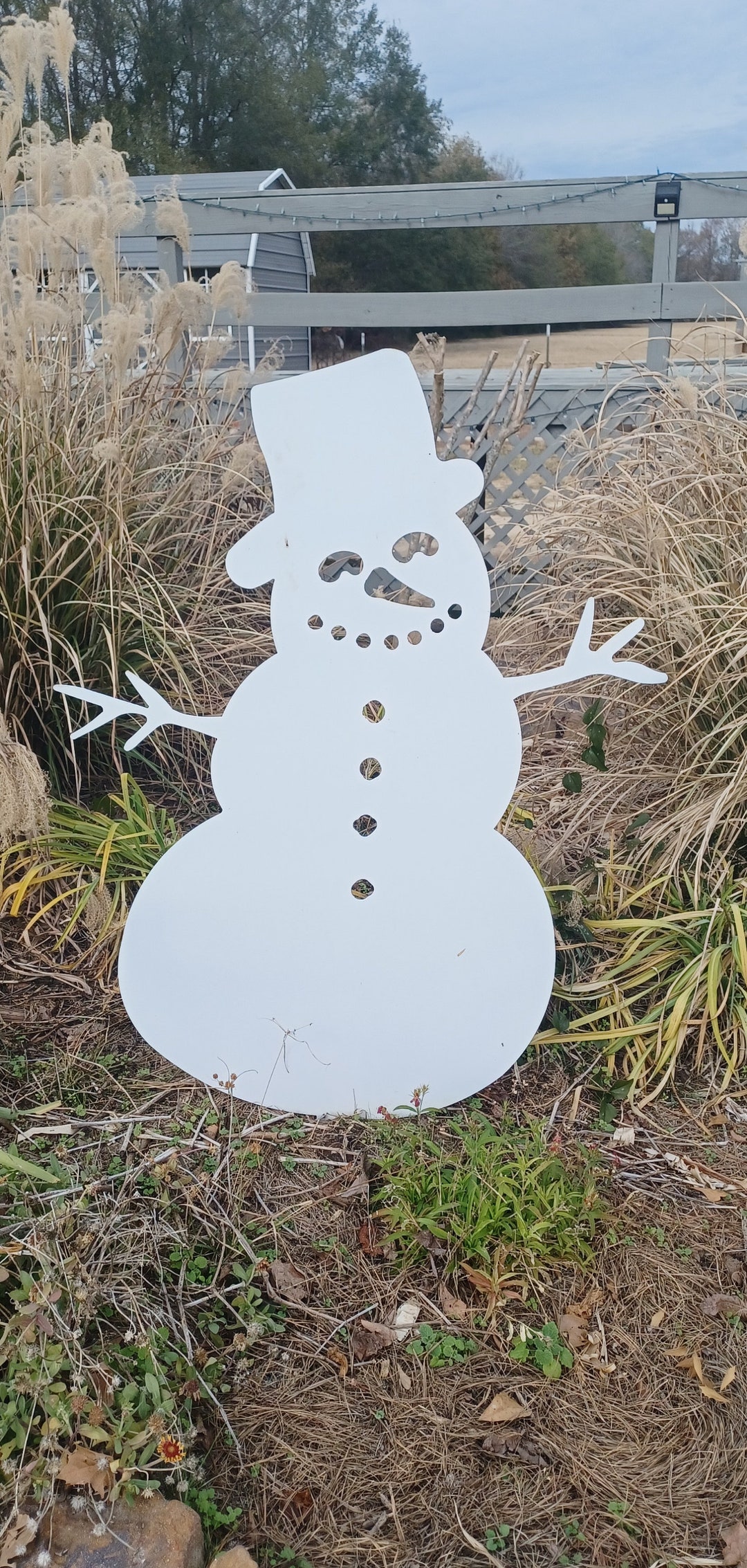 Metal Snowman, 4'-0" Tall X 3'-1 1/2" Wide With 10" Integrated Stake - Etsy