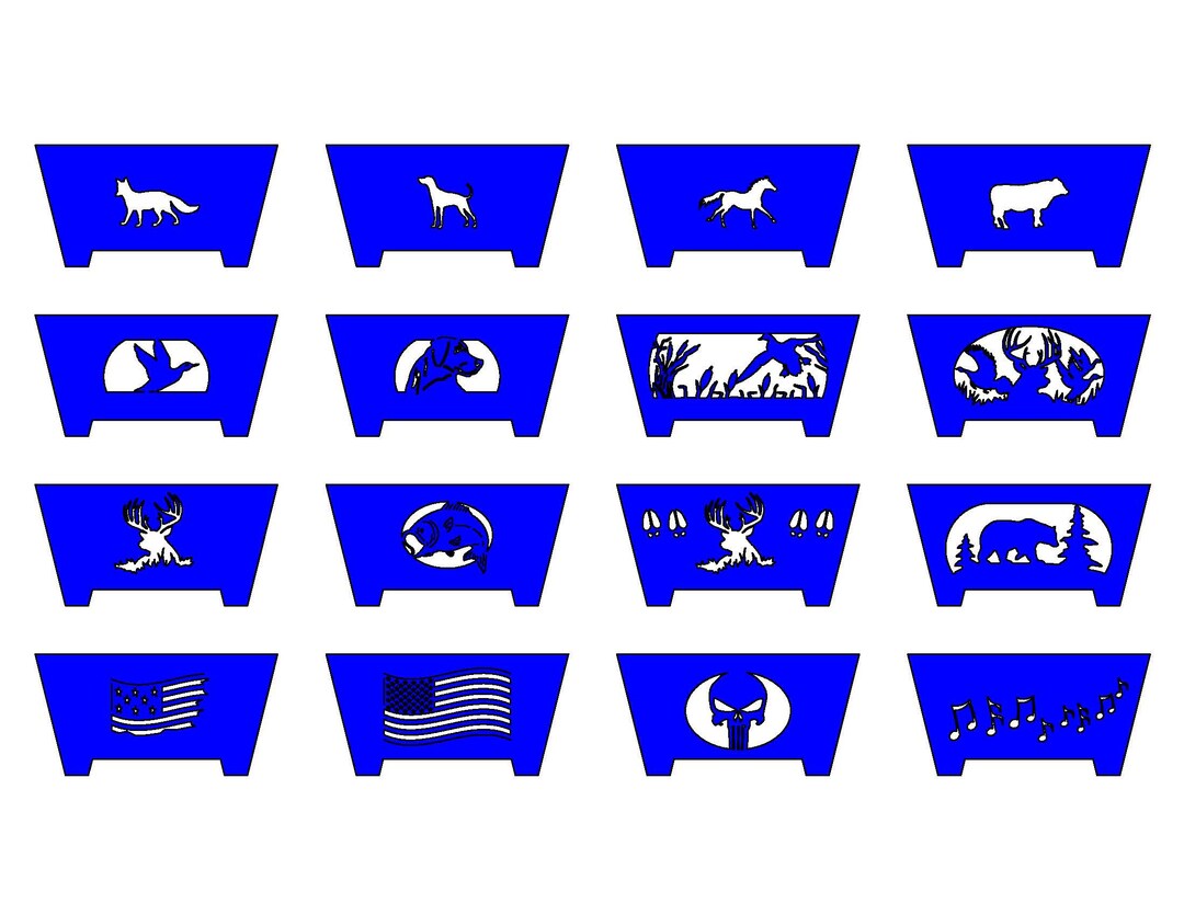 30" Wide X 15" Tall Fire Pit Designs, Wildlife, Farm Animals, Dogs ...