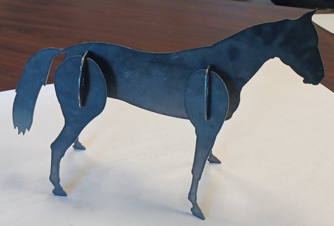 3D Horse, DXF, PDF, JPEG Design for 11GA (1/8") Sheet Metal, Approx. 2 ...
