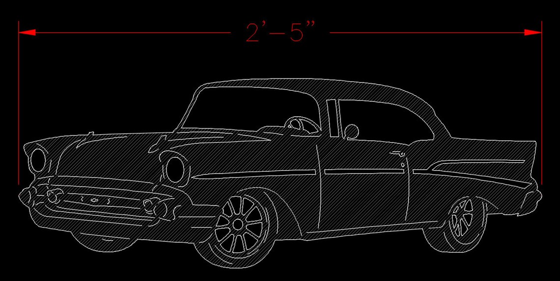 57 Chevy DXF File - 10.5" H X 29" L - Etsy