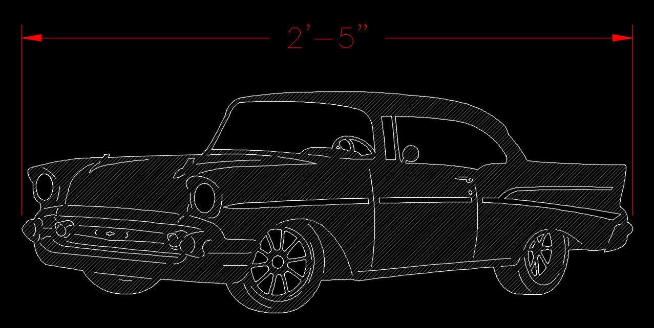 57 Chevy DXF File - 10.5" H X 29" L - Etsy