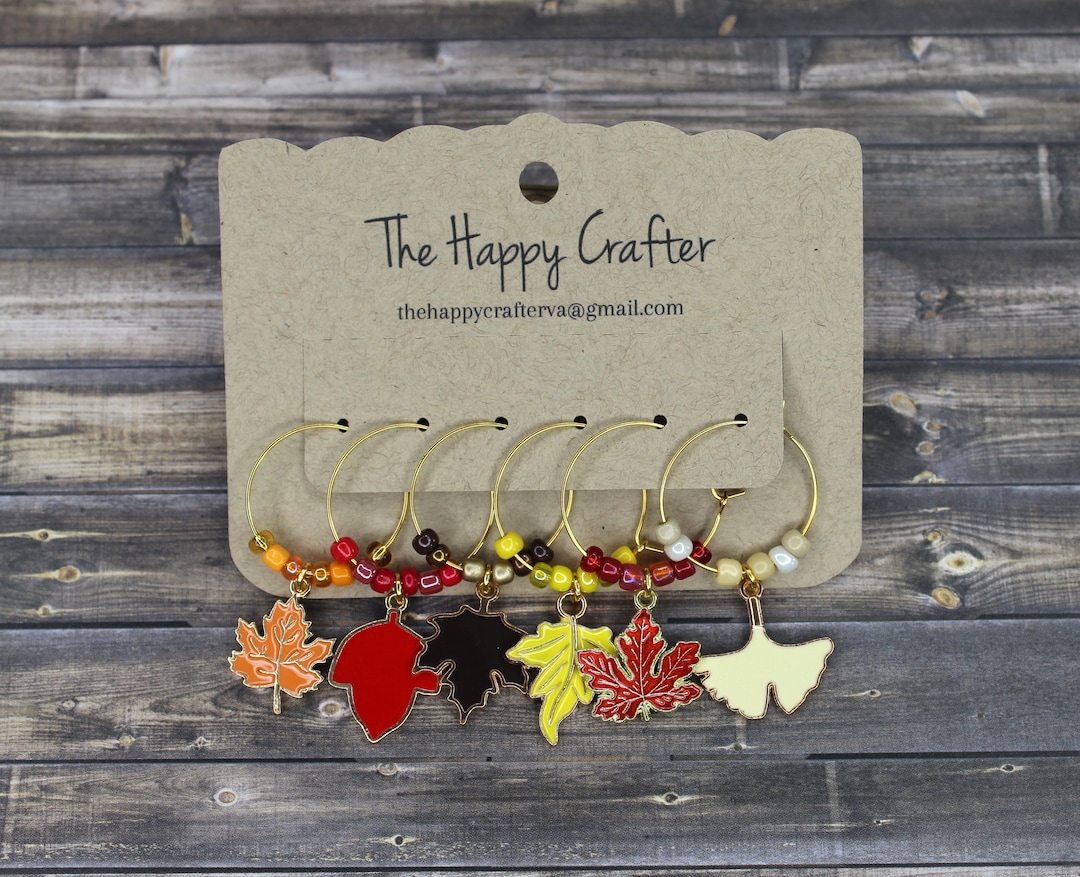 Fall Leaf-themed Wine Charms/wine Glass Charms/autumn Wine - Etsy
