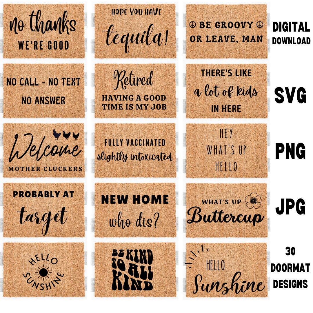 Funny Doormat SVG Bundle, Digital Doormat Bundle, SVG Bundle, PNG, Jpg ...