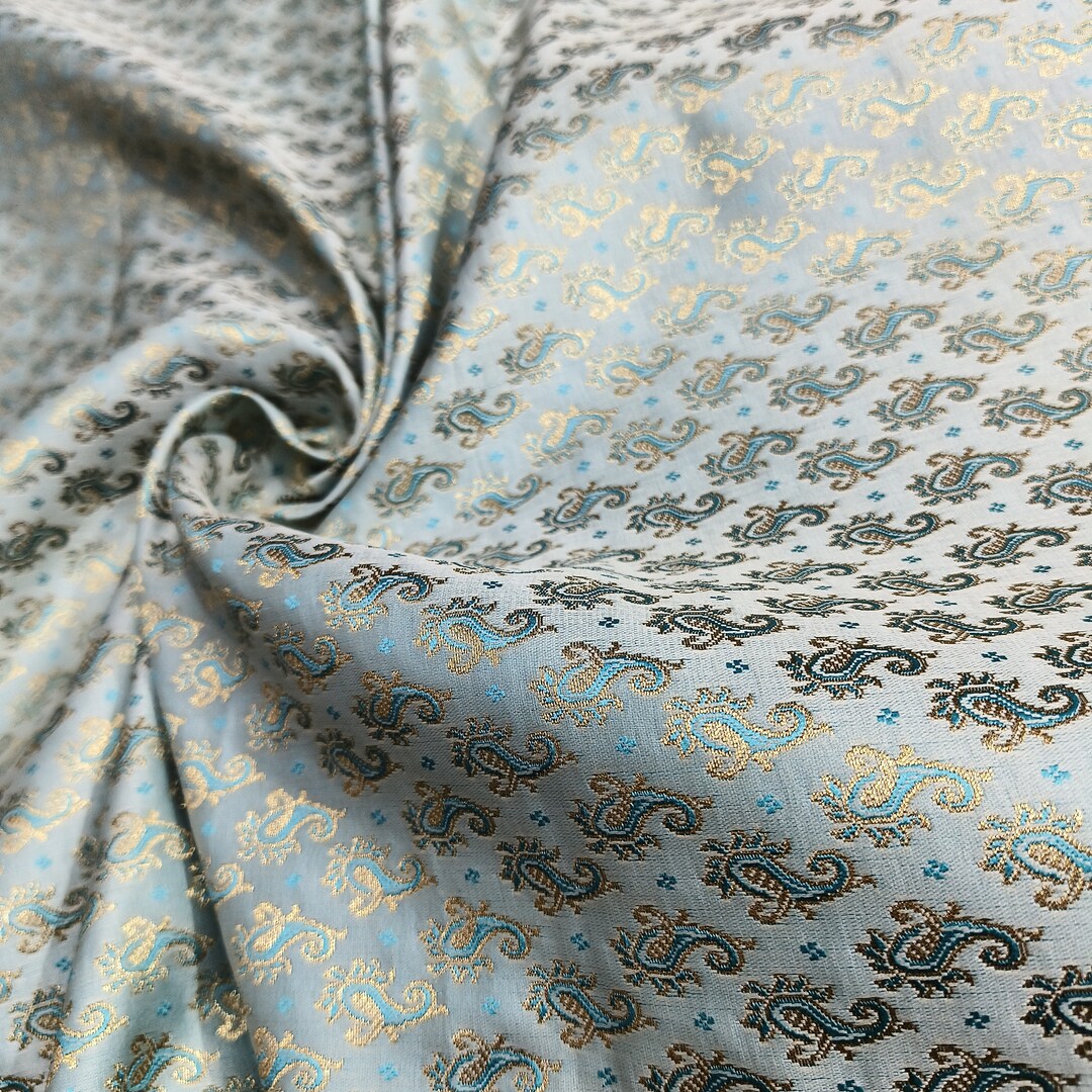 Luxurious Gold Metallic Brocade Fabric, Traditional Men's Ethnic Wear ...