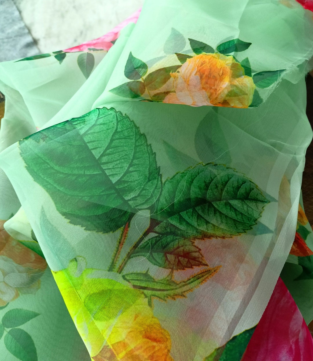 3D Printed Silk Organza Fabric, Sheer Crystal Organza Fabric ...