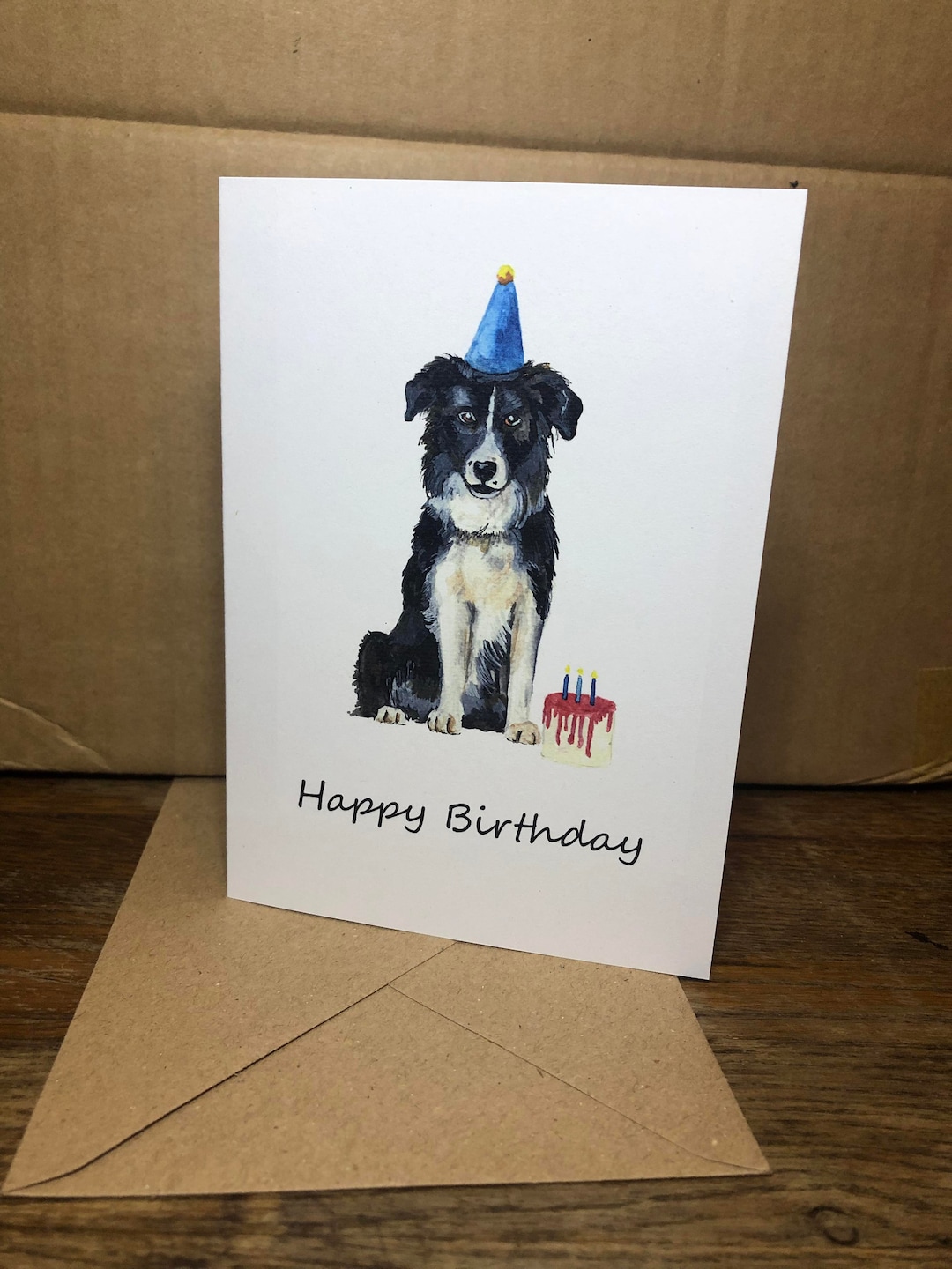 A6 Card - Border Collie - Happy Birthday - Etsy