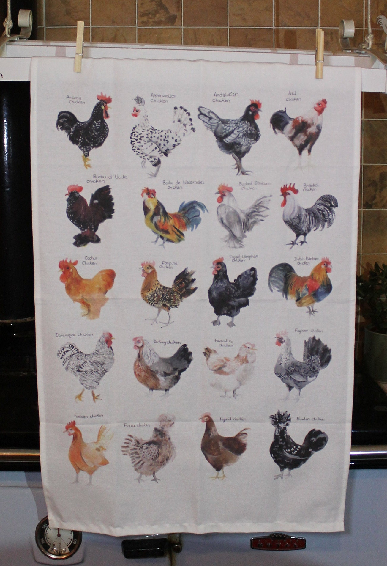 Chicken Identification Guide - Tea Towel - Etsy