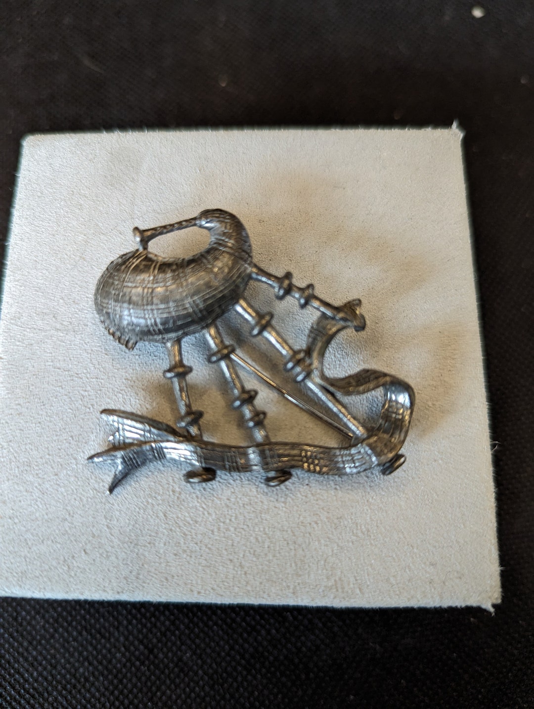 Vintage Pewter Bagpipes Pin - Etsy