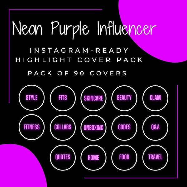 Neon Purple Icons - Etsy