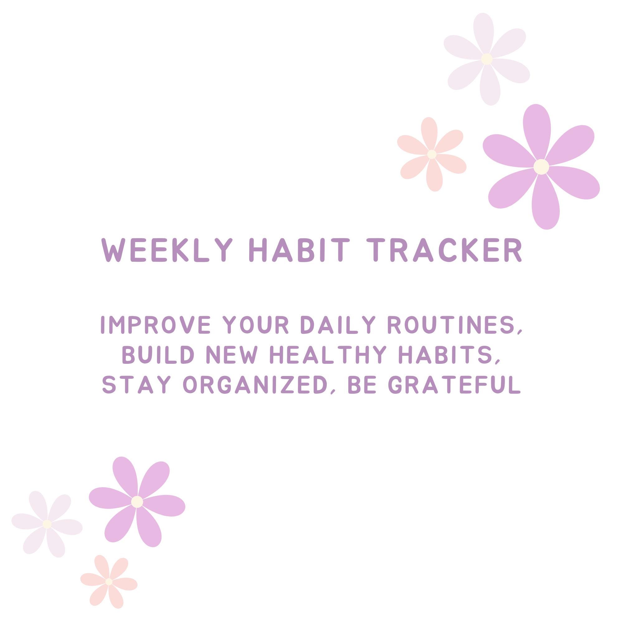 Printable Habit Tracker | Weekly Habit Planner With Gratitude Journal ...
