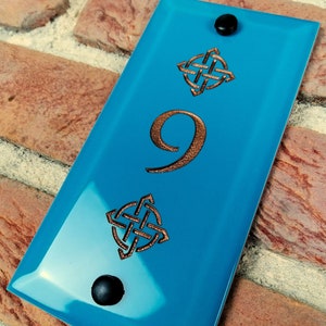 Engraved Blue Ceramic Wall Tile Address Sign 100mm X 200mm - Irish ...