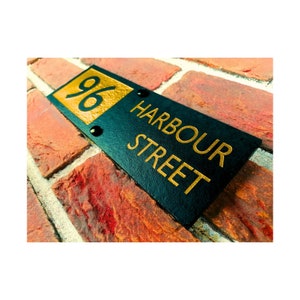 Rustic Handmade Deep Relief Engraved Natural Slate House Sign Plaque ...