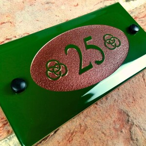 Engraved Green Ceramic Wall Tile | Address Sign Irish Handmade Door ...