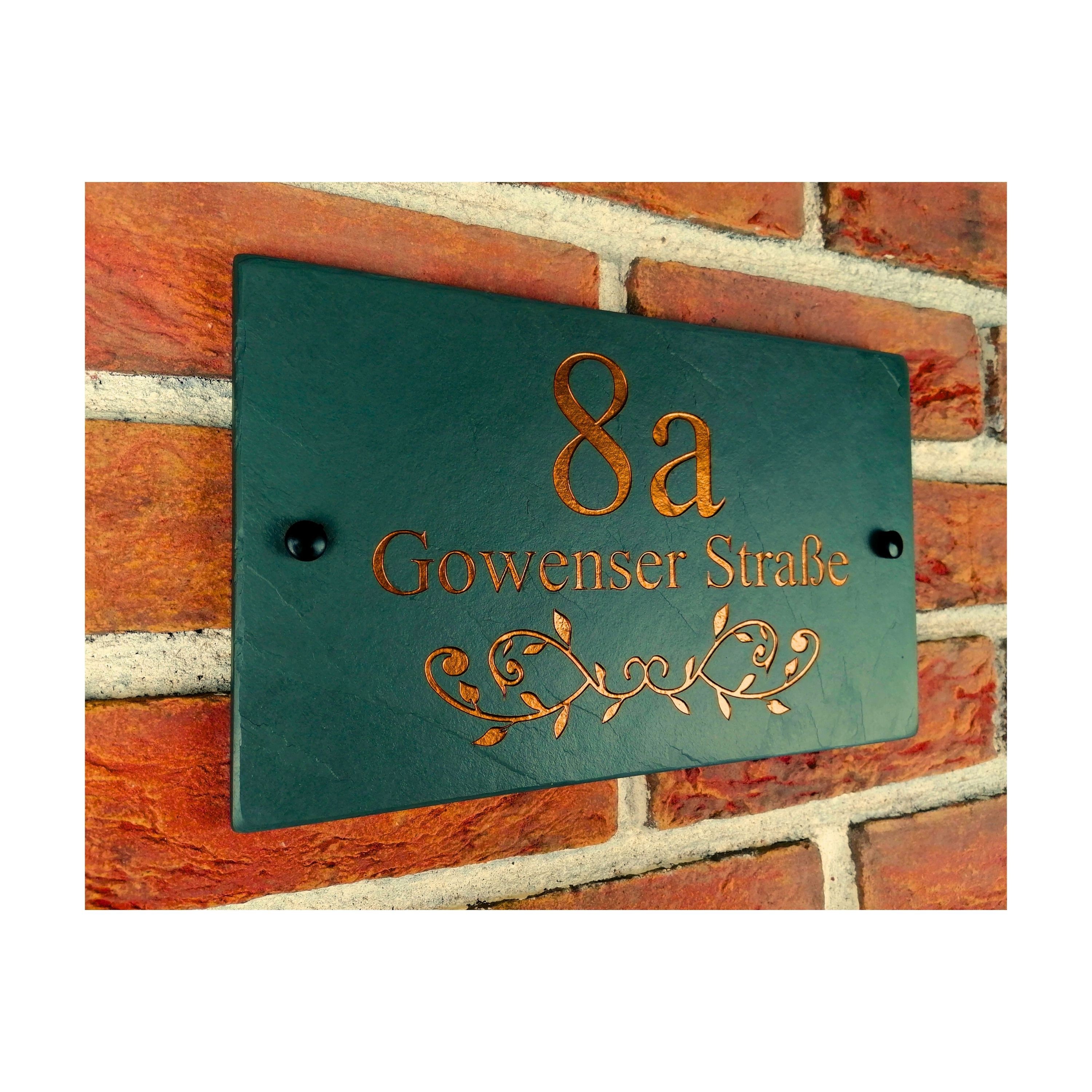 Rustic Natural Slate House Sign Plaque Door Number Street Name ...