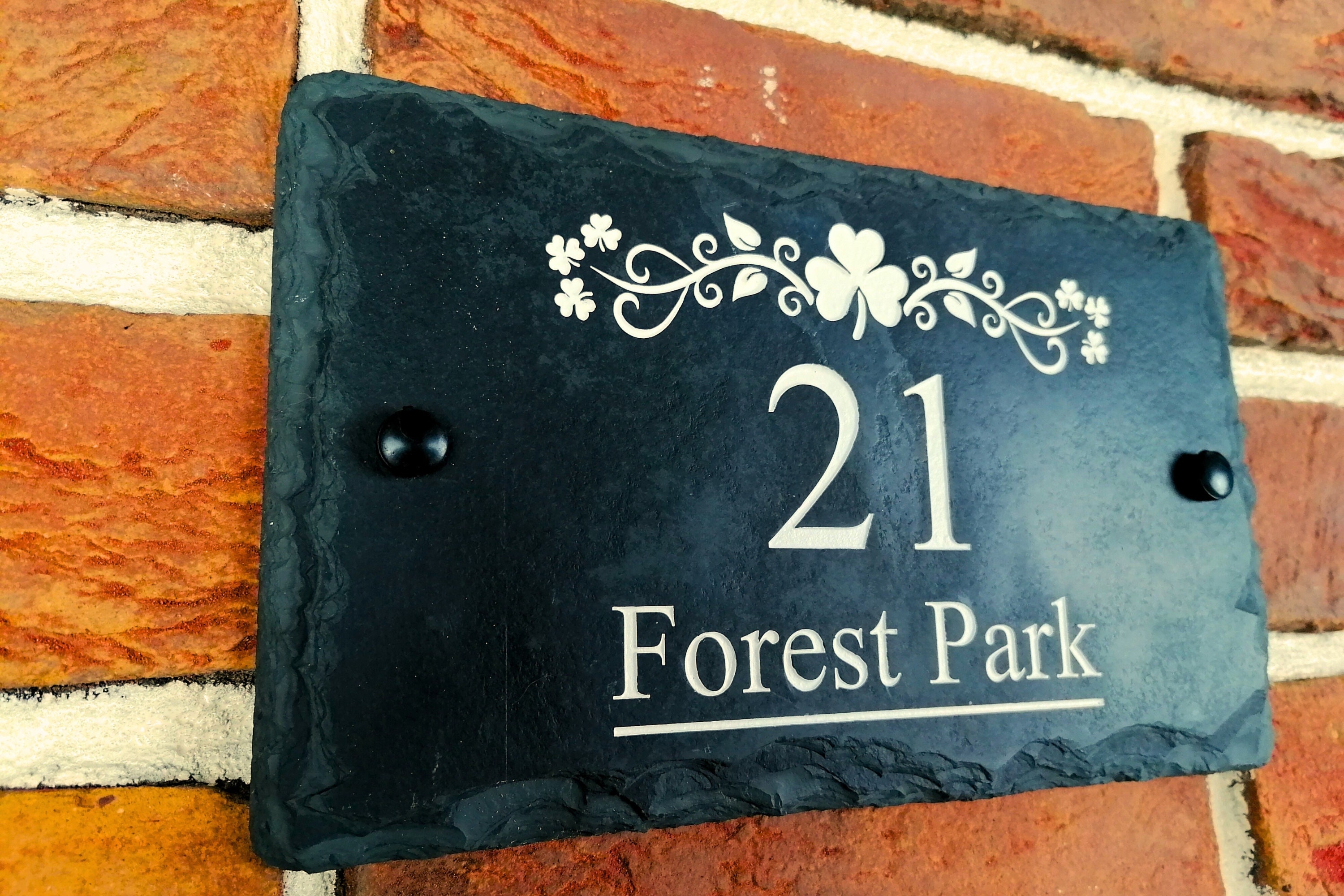 Rustic Natural Slate House Sign Plaque Door Number Street Name ...