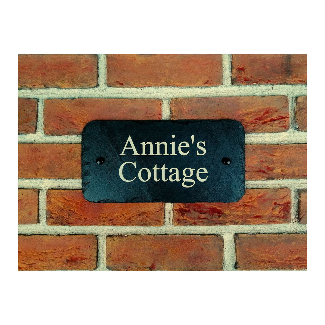 Rustic Natural Slate House Sign Plaque Door Number Street Name ...
