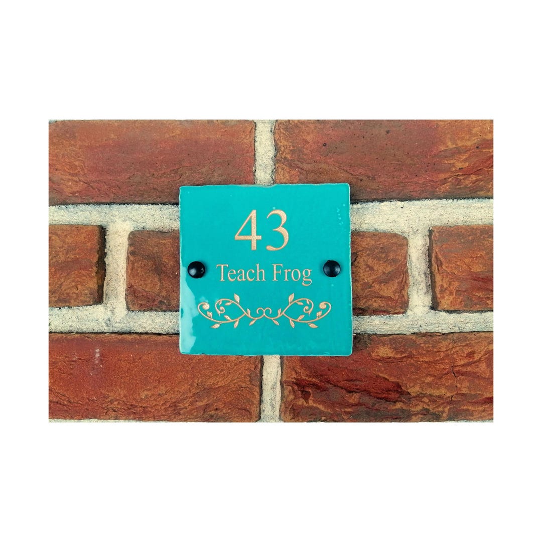 Engraved Ceramic Wall Tile House Address Sign 130mm X 130mm - Irish ...