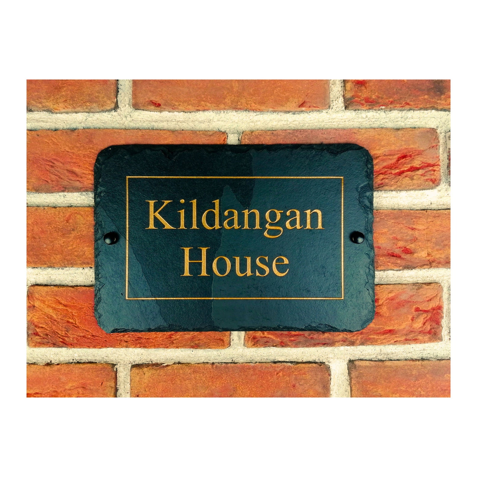 Handmade Deep Engraved Rustic Natural Slate House Sign Plaque Door ...