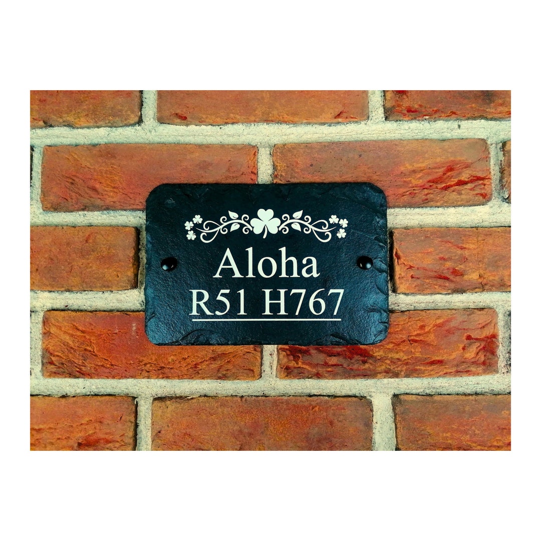 Rustic Handmade Deep Engraved Natural Slate | House Sign Plaque Door ...