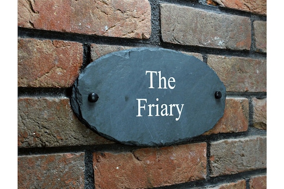 Rustic Natural Slate House Sign Plaque Door Number Street Name - Etsy