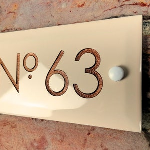 Engraved Cream Ceramic Wall Tile | Address Sign Irish Handmade Door ...