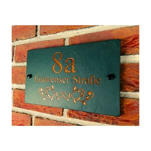 Rustic Natural Slate House Sign Plaque Door Number Street Name ...