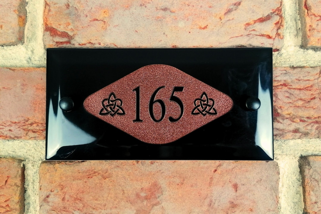 Engraved Black Ceramic Wall Tile | Address Sign Irish Handmade Door ...