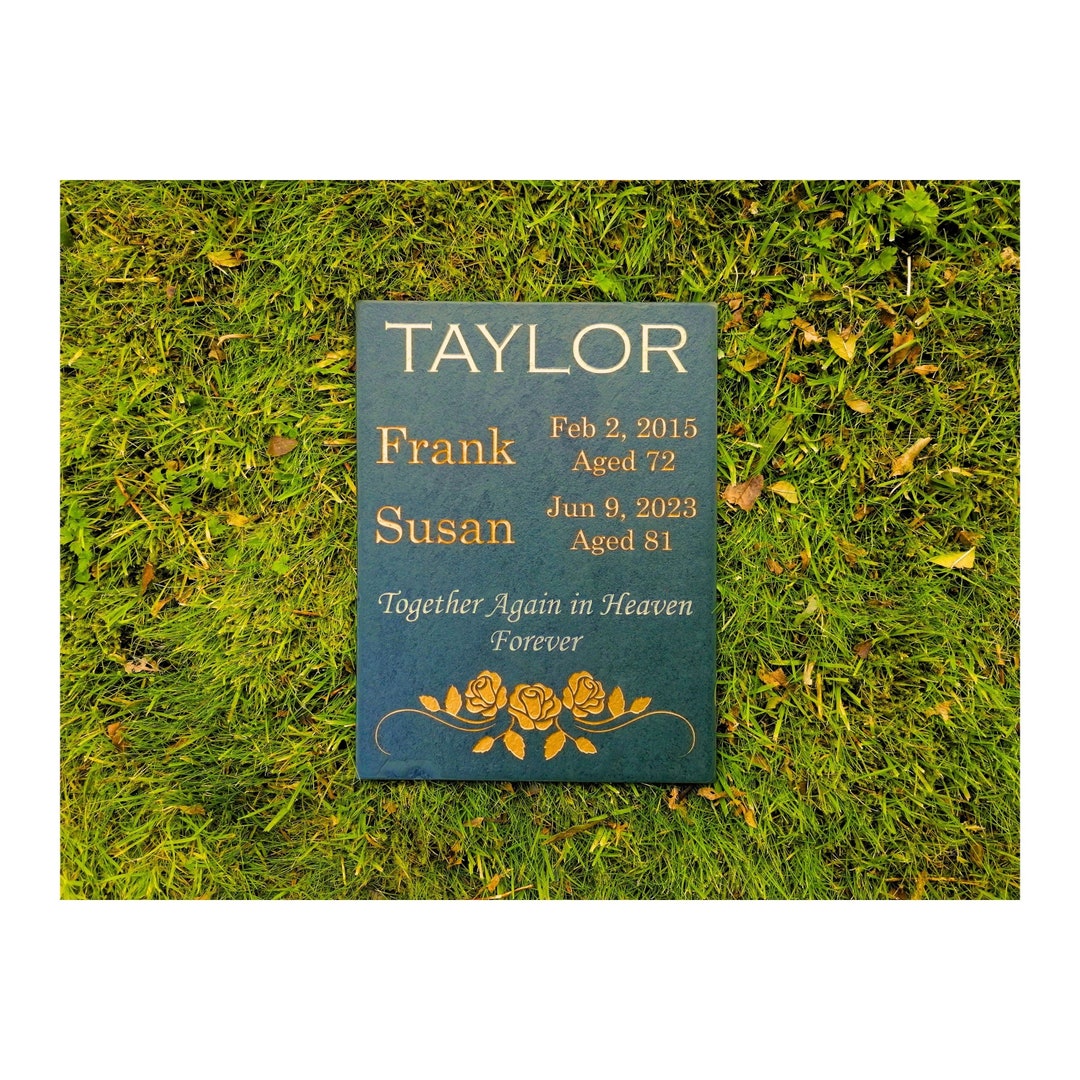 Grave Marker Memorial Plaque Engraved Natural Slate Custom Personalised ...