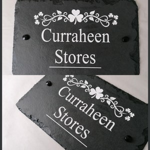 Rustic Natural Slate House Sign Plaque Door Number Street Name ...