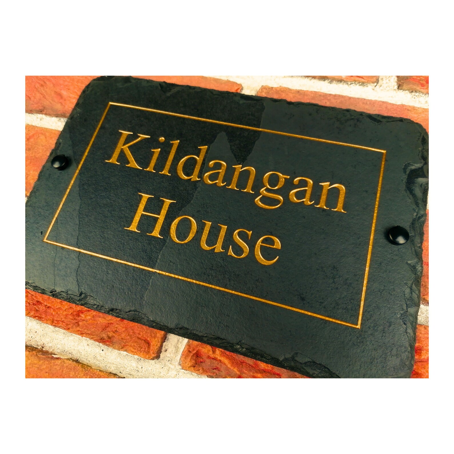 Handmade Deep Engraved Rustic Natural Slate House Sign Plaque Door ...