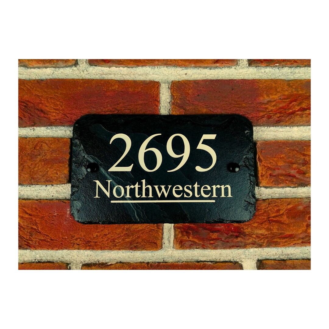 Rustic Handmade Deep Engraved Natural Slate | House Sign Plaque Door ...
