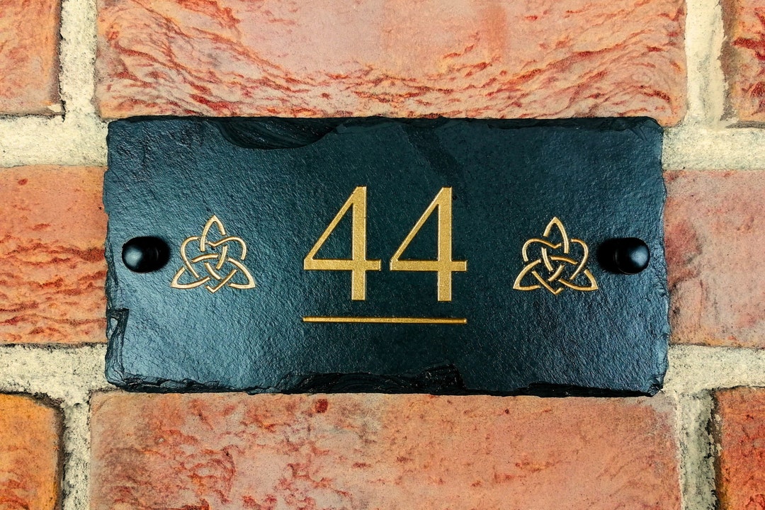 Deep Engraved Rustic Handmade Natural Slate House Sign Plaque Door ...