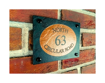 Rustic Handmade Deep Relief Engraved Natural Slate House Sign Plaque ...