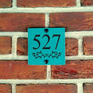 Engraved Ceramic Wall Tile Address Sign | Irish Handmade Square Door ...