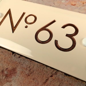 Engraved Cream Ceramic Wall Tile | Address Sign Irish Handmade Door ...