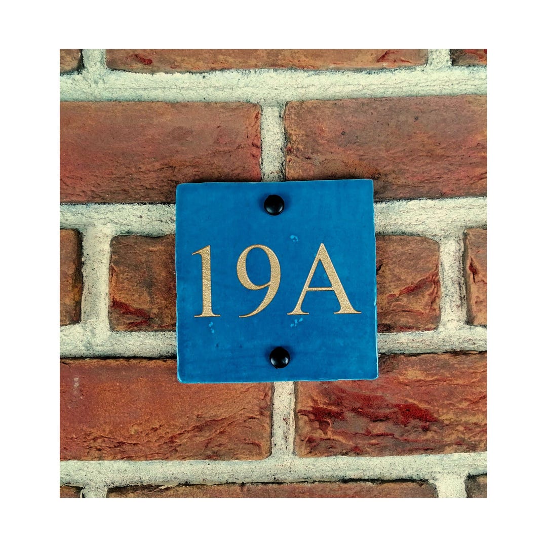 Engraved Ceramic Wall Tile Address Sign Irish Handmade Square Door ...