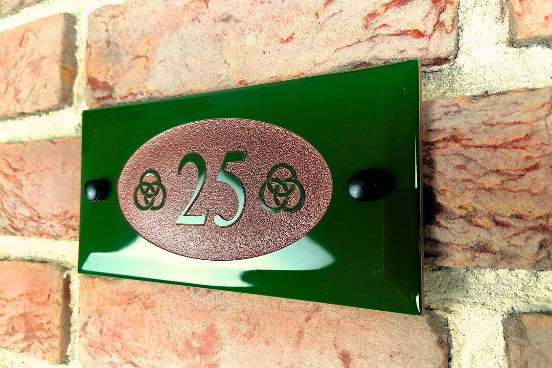Engraved Green Ceramic Wall Tile | Address Sign Irish Handmade Door ...
