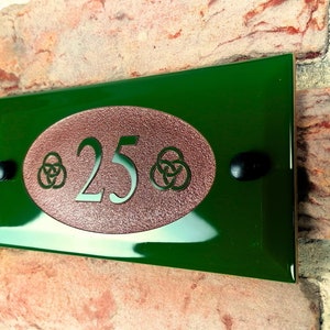 Engraved Green Ceramic Wall Tile | Address Sign Irish Handmade Door ...
