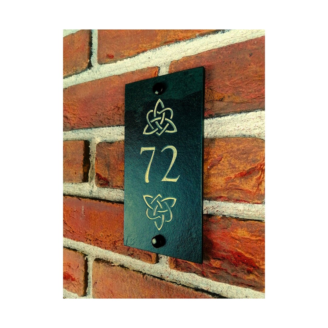 Deep Engraved Rustic Handmade Natural Slate House Sign Plaque Door ...