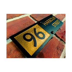 Rustic Handmade Deep Relief Engraved Natural Slate House Sign Plaque ...