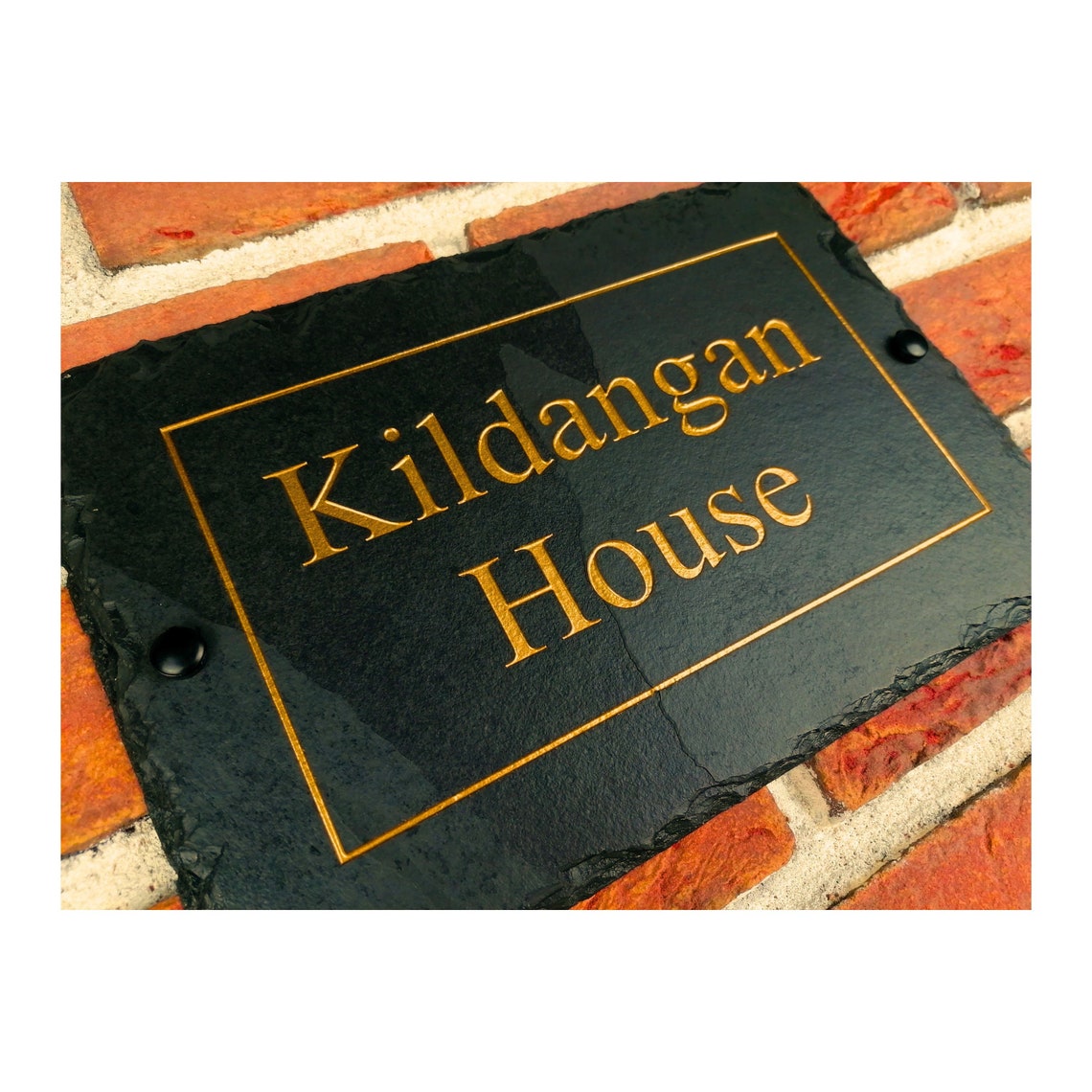 Handmade Deep Engraved Rustic Natural Slate House Sign Plaque Door ...
