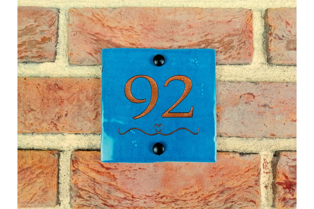 Engraved Ceramic Wall Tile Address Sign Irish Handmade Square Door ...