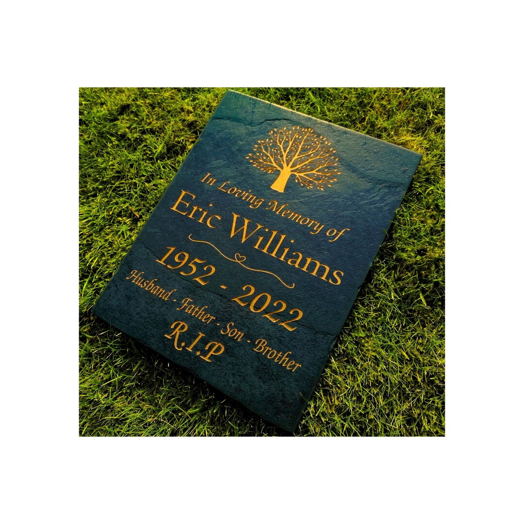 Grave Marker Memorial Plaque Engraved Natural Slate Custom Personalised ...