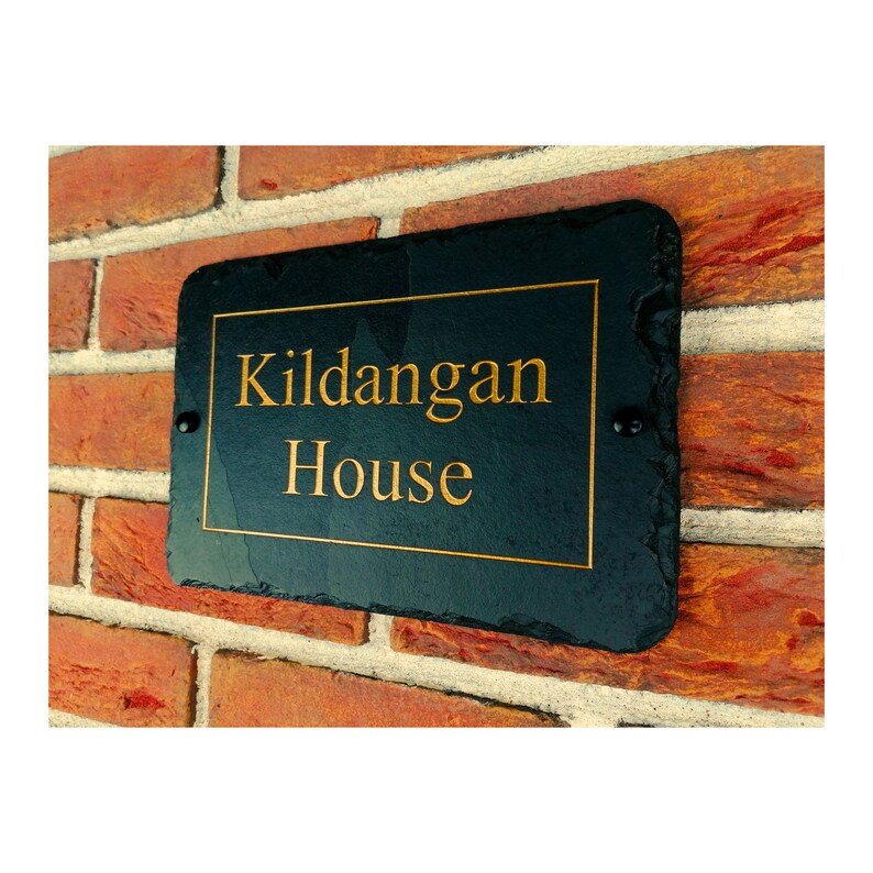 Handmade Deep Engraved Rustic Natural Slate House Sign Plaque Door ...