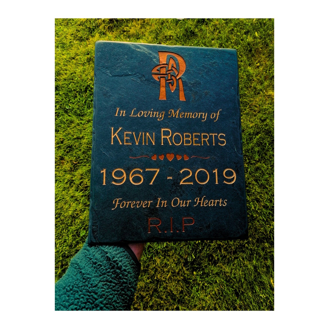 Grave Marker Memorial Plaque Engraved Natural Slate Custom Personalised ...