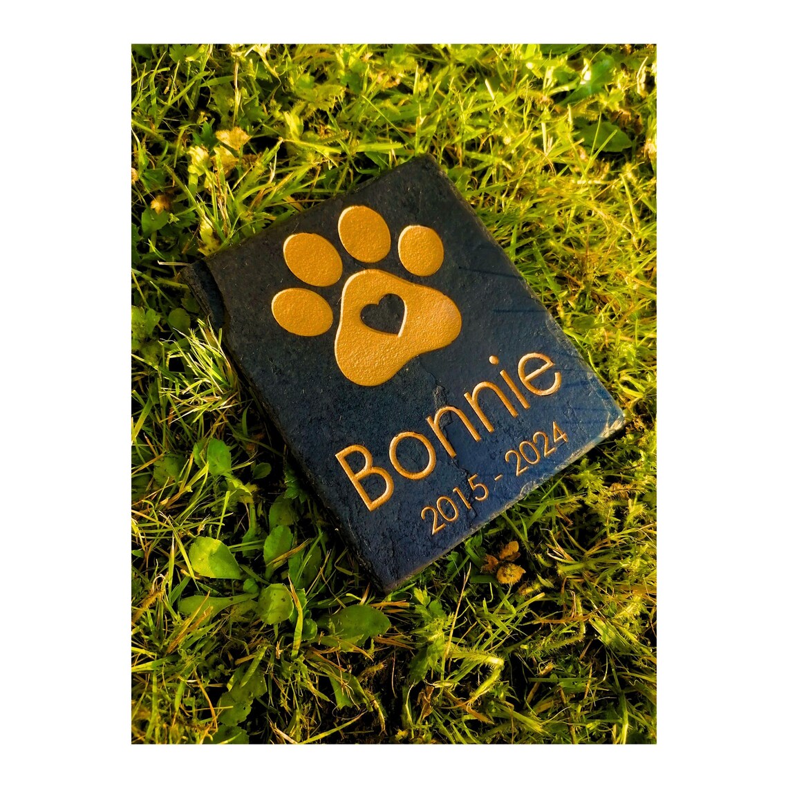 Personalised Custom Pet Paw Print | Engraved Natural Slate Memorial ...