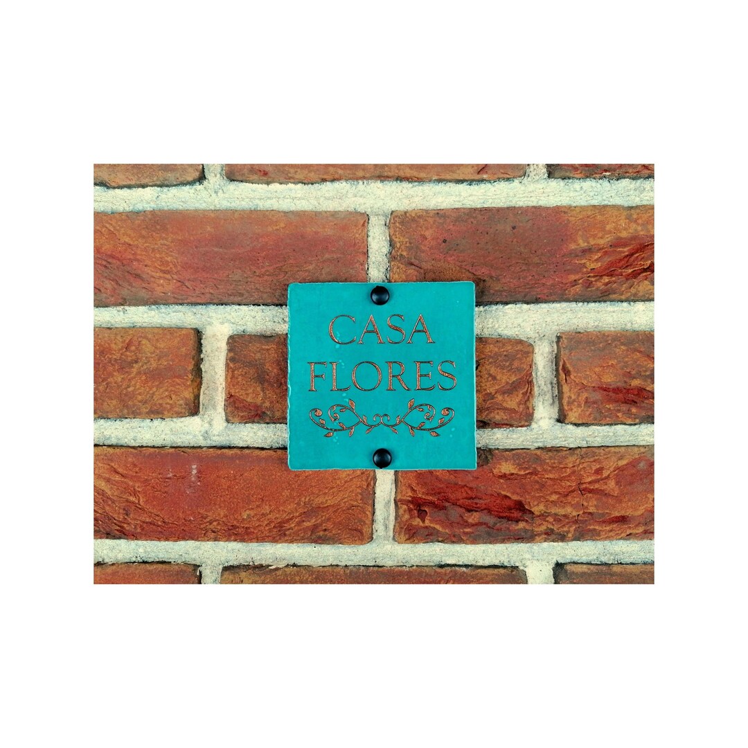 Engraved Ceramic Wall Tile Address Sign Irish Handmade Square Door ...