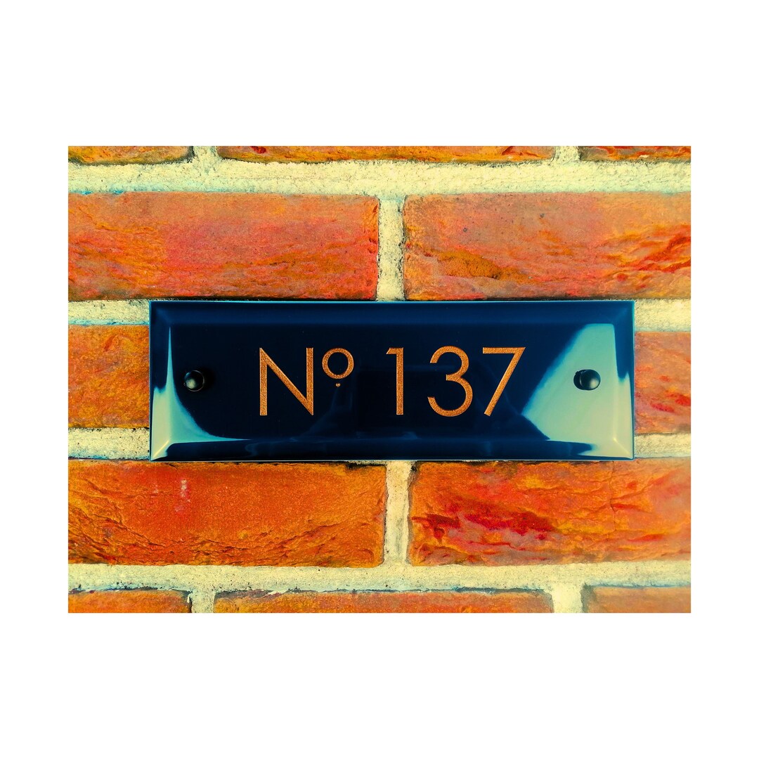 House Address Sign Ceramic Wall Tile Custom Personalised Deep Engraved ...